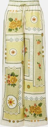 Alemais Al&eacute;mais Pantalon large Dixie en lin imprim&eacute;