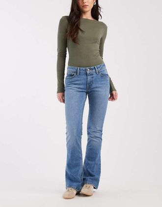 Levi's Jean bootcut slim &agrave; taille basse - Bleu moyen