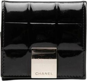 Chanel Pre-owned Choco Bar Patent Coin Case - Femme - Pre-owned - Noir - Taille: ONE Size