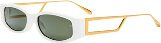 Linda Farrow unisex, Accessoires, Blanc, Taille: 55 MM Lunettes de soleil Susie
