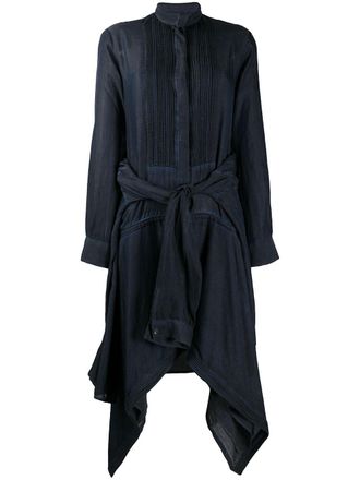 Diesel robe-chemise &agrave; ourlet asym&eacute;trique - Bleu