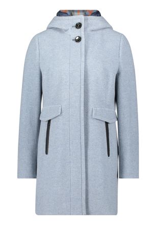 Gil Bret Damen Wolljacke mit Kapuze 44, Bright Blue Melange