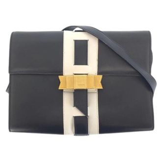 Celine Pre-owned Vintage Leder Logo Band Schultertasche - - Pre-owned - Damen - Blau - ONE SIZE