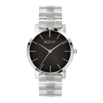 Kazar Silberne Uhr mit schwarzem Zifferblatt - - Accessories - Damen - Schwarzk - ONE SIZE