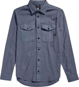 G-Star Homme, Chemises, Bleu, Taille: M Chemise Slim Fit &agrave; Manches Longues