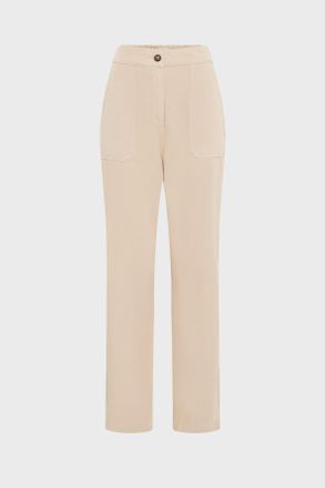 Gerard Darel Pantalon 7/8 en coton et lin m&eacute;lang&eacute;s - AUDETTE - Sable