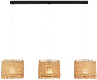 Briloner Pendelleuchte mit Strohschirm, E27 Fassung, max. 10 W, Boho, aesthetic, Hängeleuchte, Hängelampe Esstisch, Esszimmerlampe hängend, Wohnzimmerlampe, 11