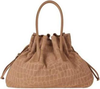 Elisabetta Franchi Femme, Sacs, Beige, Taille: ONE Size Sac Seau en Daim Effet Crocodile