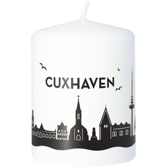 Goodtimes Stumpenkerze Cuxhaven Skyline (Wei&szlig;)