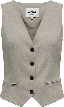 Only Damen Onllinda S/L Mel Fitted Vest Cc TLR Weste, Fungi/Detail:Melange, 38