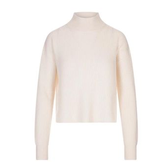 Max Mara Pull Fufy en laine et cachemire c&ocirc;tel&eacute;s - Femme - Pulls - Beige - Taille: 42 FR