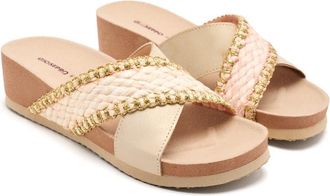 Gioseppo Geflochtene Sandalen mit Keilabsatz Oma, Rosegold, 38 EU