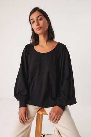 SKFK Damen vegan T-Shirt Gartze Schwarz