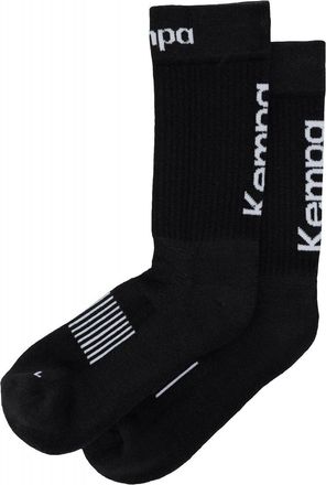 Kempa LOGO CLASSIC SOCKEN, Sportsocken, Tennissocken, Rechts-Links-Socken, Strümpfe für Herren, Damen, Kinder, 1 Paar, Schwarz/Weiß, Größe: 31-35