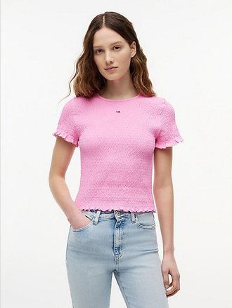 Tommy Hilfiger T-shirt coupe slim &agrave; drapeau smock&eacute; brod&eacute;