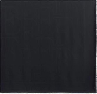 Elisabetta Franchi Foulard avec Logo All-Over - Femme - Accessoires - Noir - Taille: ONE Size