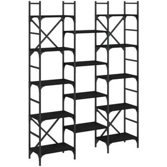 vidaXL B&uuml;cherregal Schwarz 127,5x28,5x172,5 cm Holzwerkstoff - Vidaxl
