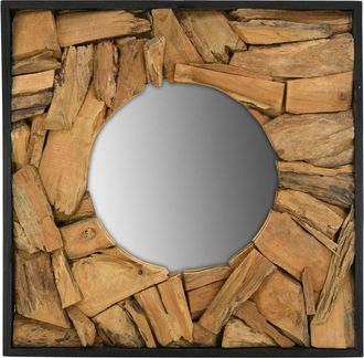 Aubry Gaspard Aubry Gaspard - Miroir carré en teck recyclé naturel