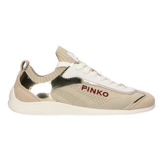 Pinko Gestrickte Low-Top Sneakers mit Spiegel-Finish-Eins&auml;tzen - - Shoes - Damen - Mehrfarbig - 36 EU