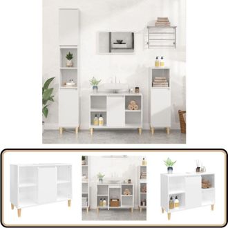 vidaXL Vidaxl - Waschbeckenunterschrank Hochglanz-Weiß 80x33x60cm Holzwerkstoff - Waschbeckenunterschrank - Badezimmermöbel - Eukalyptus - Holzwerkstoff