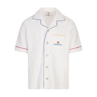 Casablanca Monogram Towelling Shirt - - Shirts - Herren - Wei&szlig; - S