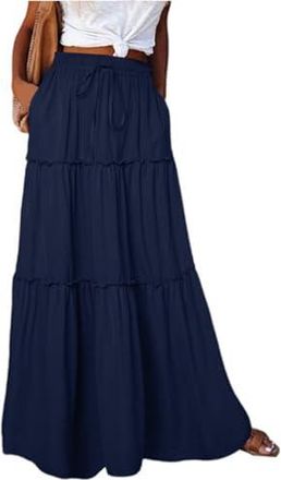 Generic Jupe Longue Femme ete Jupon Boheme Plage 2025 Chic et Elegant Trapeze Jupe Boheme