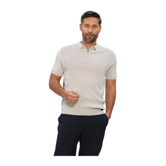 Genti Polo Zip SS 1260 - - Tops - Herren - Beige - 2XL