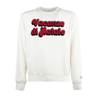MC2 Saint Barth Homme, Sweatshirts et sweats &agrave; capuche, Blanc, Taille: S SweaT-shirt Blanc No&euml;l Coupe R&eacute;guli&egrave;re
