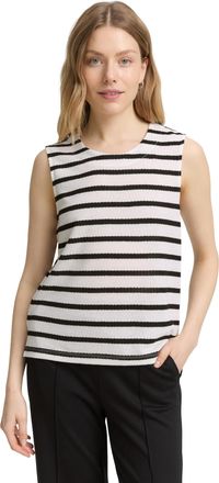 Tom Tailor Damen 1046433 Top, 38305-Black Off White Stripe, 3XL