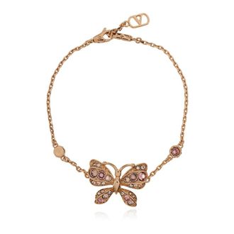 Valentino Garavani Armband mit Schmetterlingsmotiv-Anh&auml;nger - - Accessories - Damen - Gelb - M