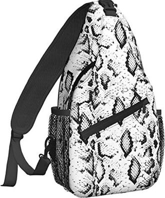 Generic Peau De Serpent Sac Poitrine L&eacute;ger Sacs &Agrave; Dos Pratique Sac &Agrave; Dos Bandouli&egrave;re Pour Excursion Femme Voyage