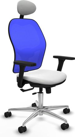 Piqueras y Crespo Ergonomischer Stuhl aus Pc mit 3D-Armen, h&ouml;henverstellbarer Lendenwirbelst&uuml;tze und festem Kopfteil, ausgestattet mit Syncro/Traslack und injiziertem S