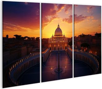 Islandburner Bild auf Leinwand Sonnenuntergang über dem Vatikan für Wohnzimmer Kunstliebhaber Galerie Bilder Wandbilder Poster