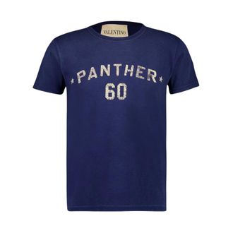 Valentino Garavani Panther Short Sleeve Tee - - Tops - Herren - Blau - M
