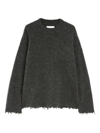 Jil Sander pull en laine à bords francs - Gris