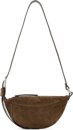 AllSaints Luna - Umhängetasche aus Wildleder in Nerzbraun