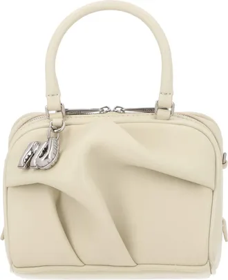 Marc Jacobs Womens Handbag Bauletto Micro Ivory Calf Leather Handbags Hand Bags