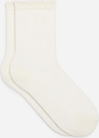 Arket Socken Im Pointelle-Strick -Wei&szlig;