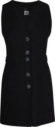 Chanel robe sans manches à coupe courte - Noir