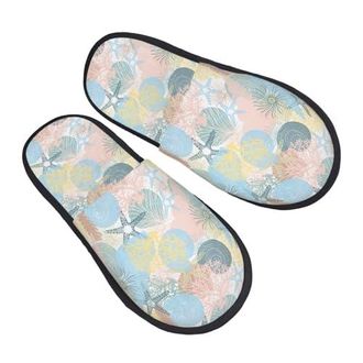 Generic Coraux Et Coquillages 1 Homme Femme Slippers Antid&eacute;rapantes Chaussons Confortable Pantoufles Pour Ext&eacute;rieur Int&eacute;rieur Hiver M