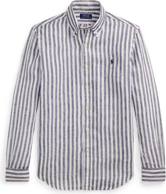 Ralph Lauren CUSTOM FIT STRIPED LINEN SHIRT