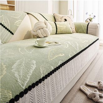 Generic Chenille Couch Cover, Ecksofa L Form couchschoner, rutschfest Sofaschoner, Sofa Überwur Schonbezug Abdeckung(B,120X160CM)