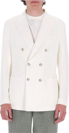 Eleventy Homme, Vestes, Blanc, Taille: M Veste Crois&eacute;e