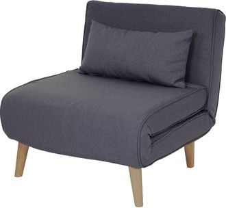 Hhg neuwertig] Schlafsessel 738, Schlafsofa Funktionssessel Klappsessel Relaxsessel Jugendsessel Sessel, Stoff/Textil dunkelgrau
