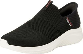 Skechers Baskets Ultra Flex 3.0 Smooth Step pour Homme, Bordure Rouge en Tricot Noir, 40 EU