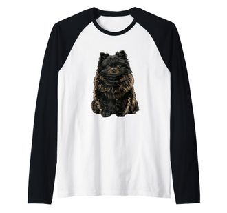 Whyitsme Design Schwarzer Zwergspitzhund Illustration Raglan