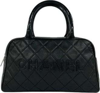 Chanel Sac &agrave; main en cuir verni doccasion - Femme - Pre-owned - Noir - Taille: ONE Size