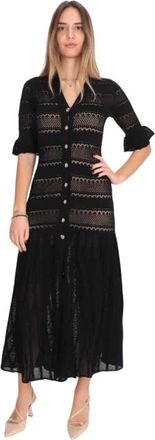 Liu Jo Femme, Robes, Noir, Taille: 38 FR Long Knitted Dress