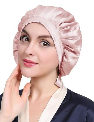LilySilk Bonnet de Nuit en Soie pour Femme Bonnet Chapeau Bonnet De Sommeil Coiffure Soin Cheveux