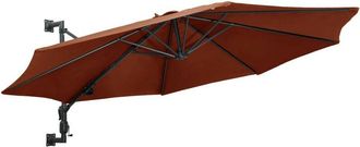 Les Tendances Parasol mural avec m&acirc;t en m&eacute;tal 300cm Terre cuite